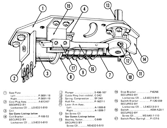 Action Pinball - AS-1587-20 - Flipper Assembly - Left (Bally)