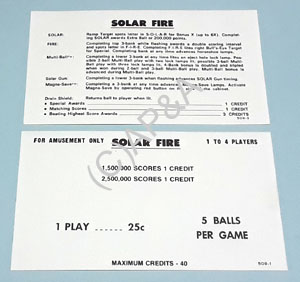 Action Pinball - SI_SF - Solar Fire (Williams) Score and Instruction ...